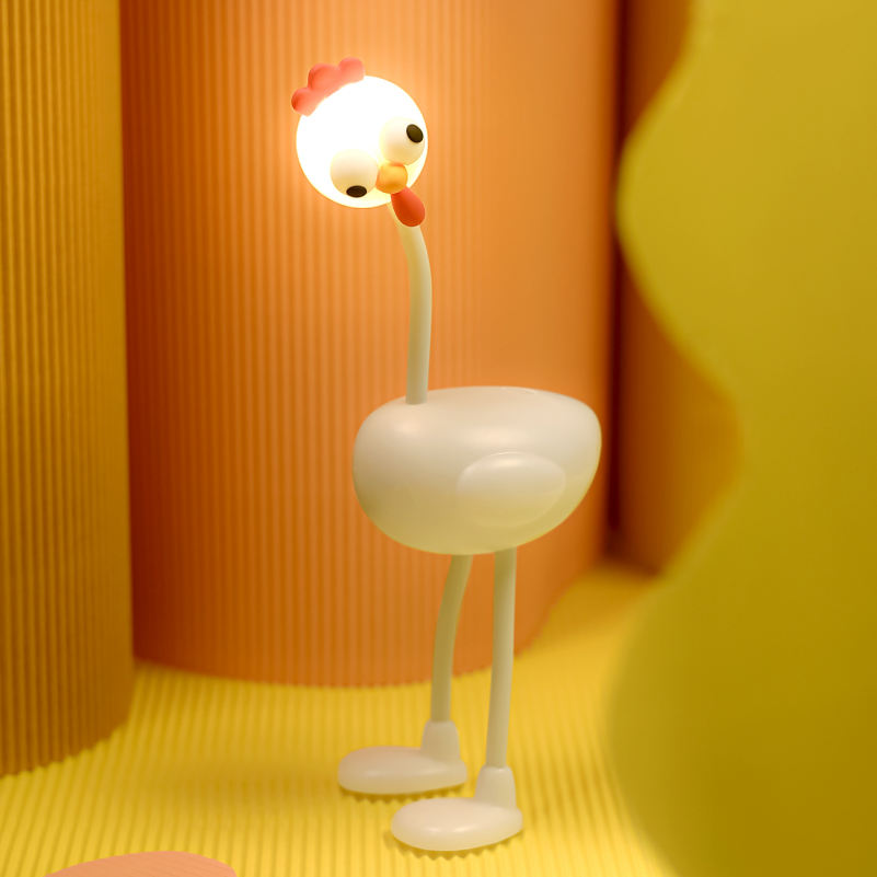 Cute Chicken Cartoon CreativeToy Lamp with Movable Legs Night Lamp ...