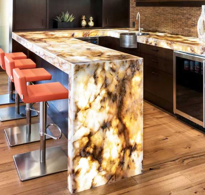 New Modern LED Light Sheets Onyx Marble Counter Kitchen LED Sheet DC24V ...