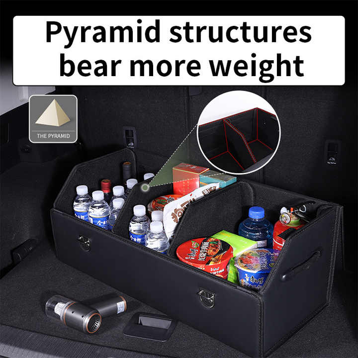 Portable Luxury Leather Car Trunk Organizer Reinforced With Strong ...
