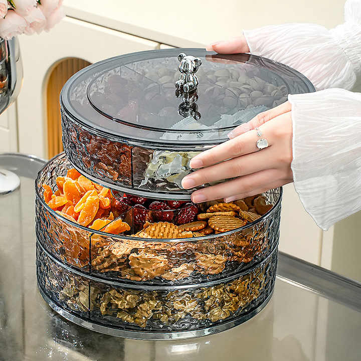 Light Luxury High-End Fruit Tray Modern Design PP Plastic Rotatable ...