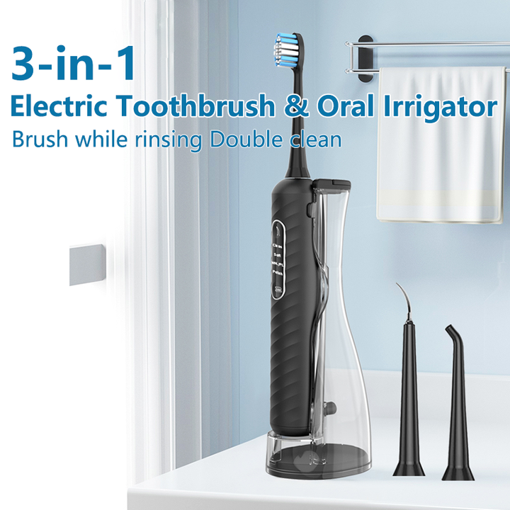Advanced Cordless Electric Toothbrush Water Flosser Combo Portable USB ...