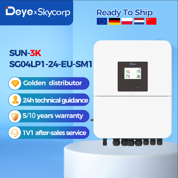Deye Hybrid Solar Inverter 3kw 1 Phase SUN-3K-SG04LP1-24-EU-SM1 Wifi 220V 230V Solar Hybrid ...