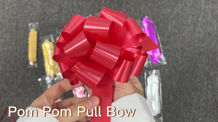 5 Inch Metallic Shiny Plastic Ribbon Gift Bow Pull Bow for Christmas ...