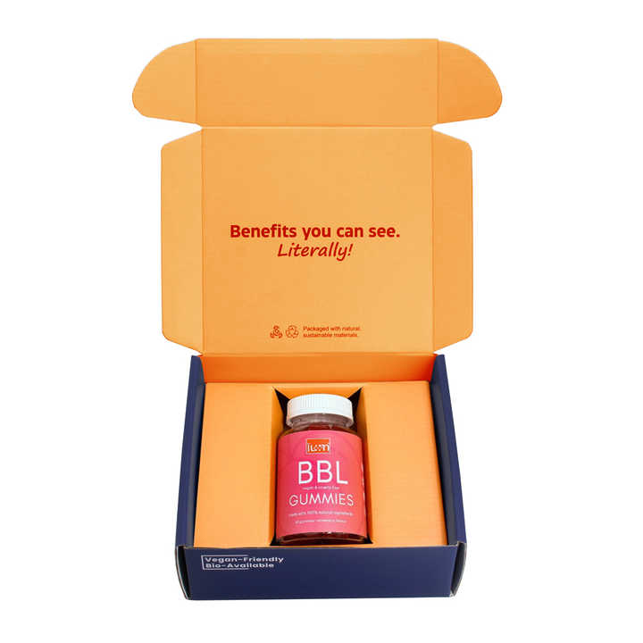 Custom Paper Gummy Pill Food Health Supplements Bottle Packaging