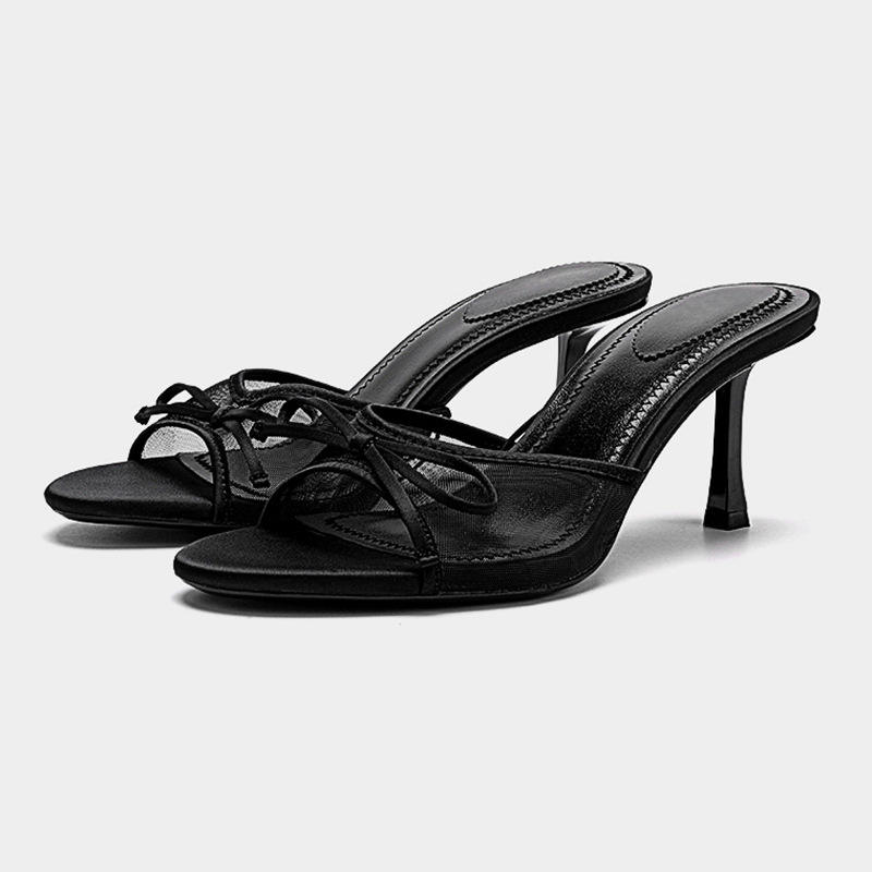Wholesale Sexy Black Fashion Trend Spring Summer Bowknot Lace Slip-On ...