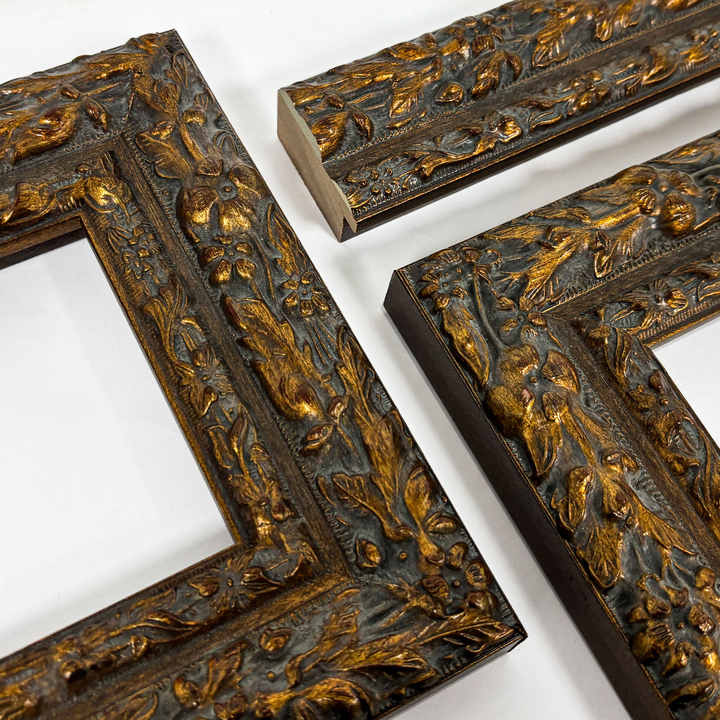 Elegant Antique Brass Flower Moulding Wood Frames Beautiful Decorative ...