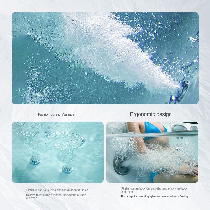 Sunrans SR808A Surf Massage Bubble Villa Large Rectangle Spa Bathtub ...