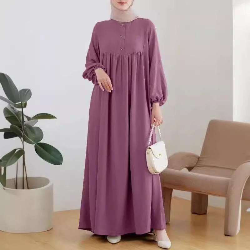 PROMISTAR 2025 ODM New Polyester Puff Sleeve Simple Loose Solid Color ...