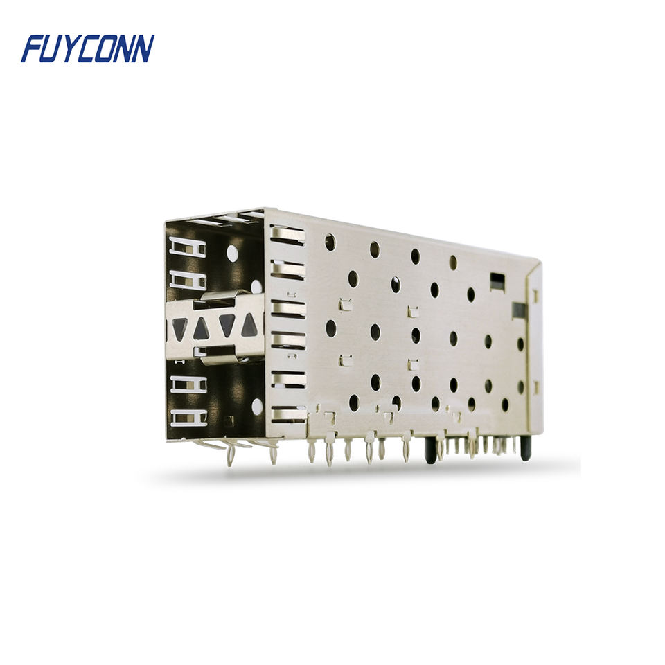 2x1 Female Sfp Connectors With Light Pipe & Press-fit Shielded Cage ...