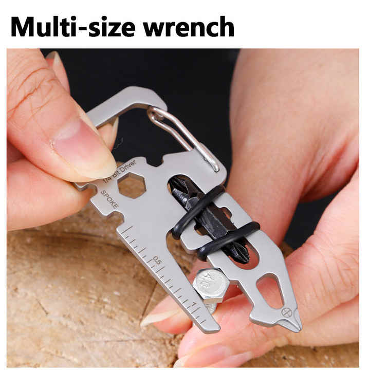 14-in-1 Multi-Function Tool Card Keychain Wrench Stainless Steel Camping Outdoor Repair Tool ...