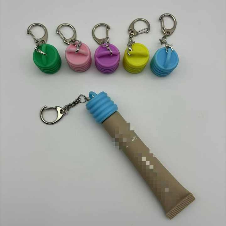 Customized Lip Balm Silicone Mini Keychain Cap for DHL