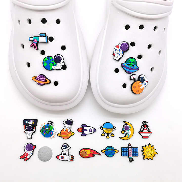 Space Astronaut PVA Shoes Charms Set Cartoon DIY Sandals Accessories ...