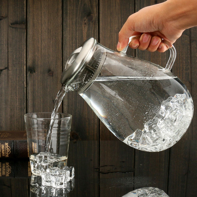 Water Drop Shaped Household 1.9L Glass Cold Water Kettle Jug Heat ...