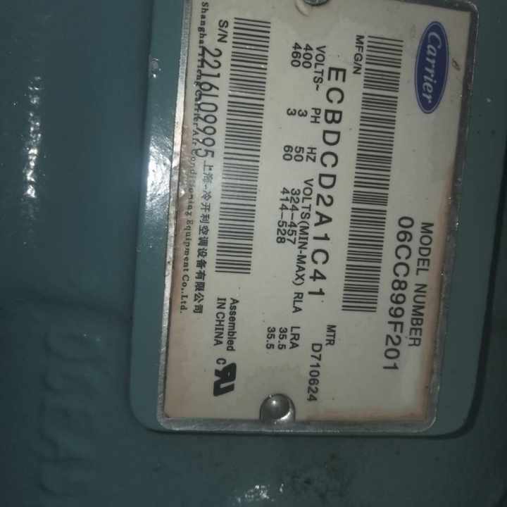 30HP Carrier Low Temperature Compressor - Reliable Performance