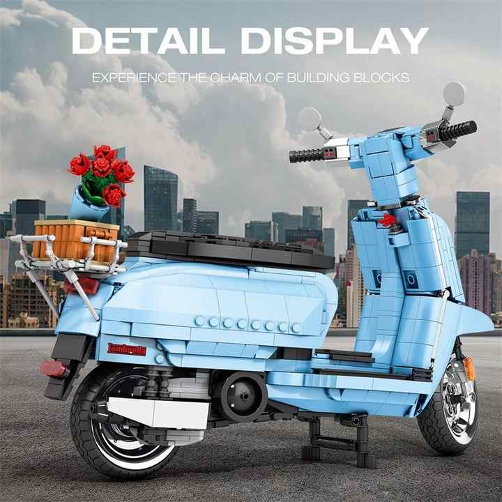 Reobrix 11037 2025 New Moc City Creative Roman Holiday Motorcycle Model ...