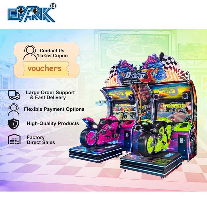 2-Player Adult Arcade Bike Racing Game Coin-Operated Metal and Plastic ...