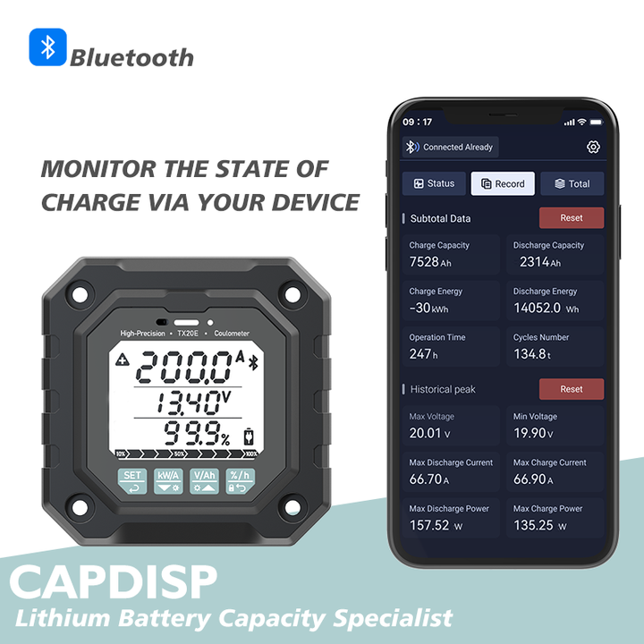 TX20 75A Battery Discharge Tester 12V/24V/36V/48V Capacity Indicator ...
