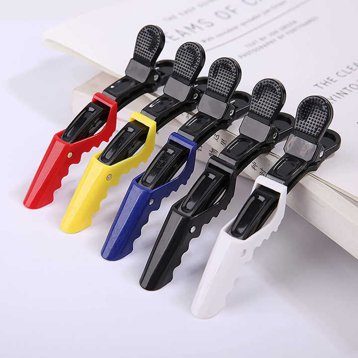 Fashion Multicolor Barber Shop Hair Sectioning Clips 6Pcs/Bag Plastic ...