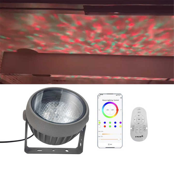 RGBW 48W LED Water Ripple Projector Light IP68 Waterproof Outdoor ...