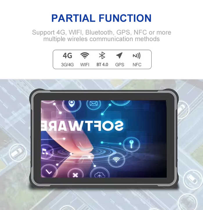 Industrial 8-Inch Windows 10 Tablet PC Optional UHF NFC 2D Scan Back ...