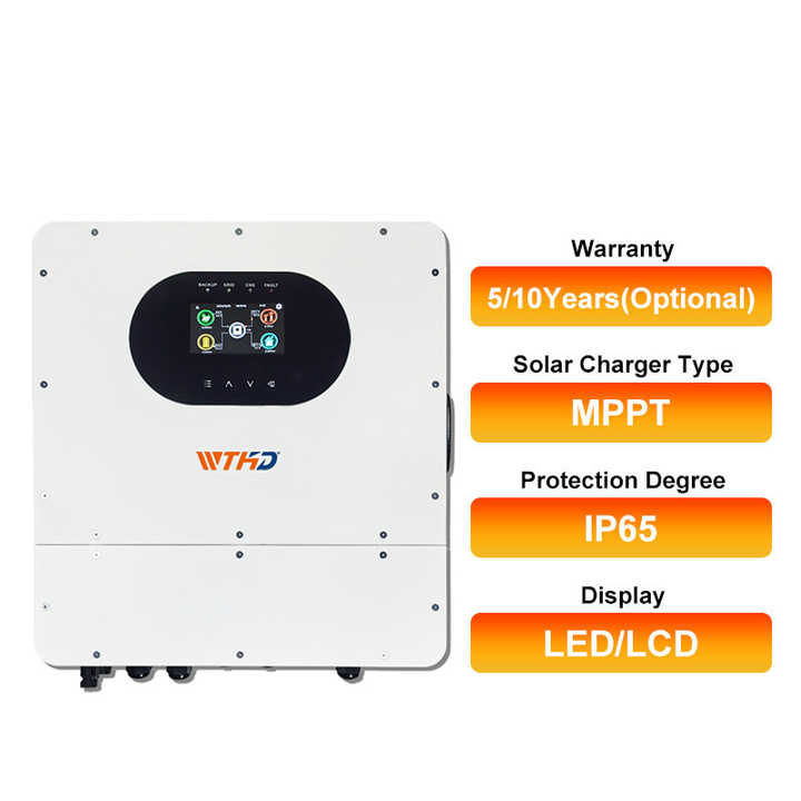 WTHD IP65 Single Phase Hybrid Solar Inverter 6KW MPPT WiFi 48V Battery ...