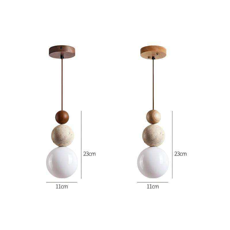 Nordic Modern Luxury Solid Wood Travertine Pendant Light LED Hanging ...
