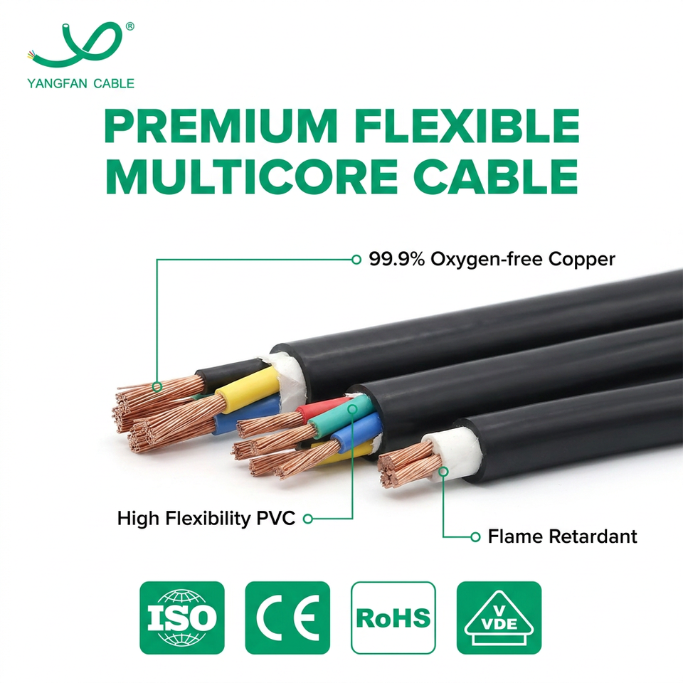 RVV Wire, Pure Copper Conductor, PVC Insulated Twisted Flexible Cable ...