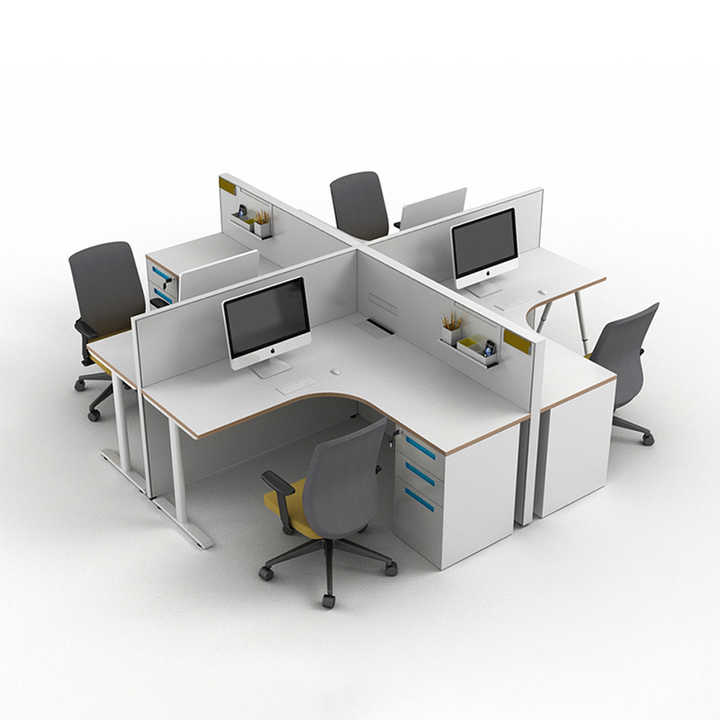 Modular 4 People Workstation Office Partition Table Desk Furniture ...