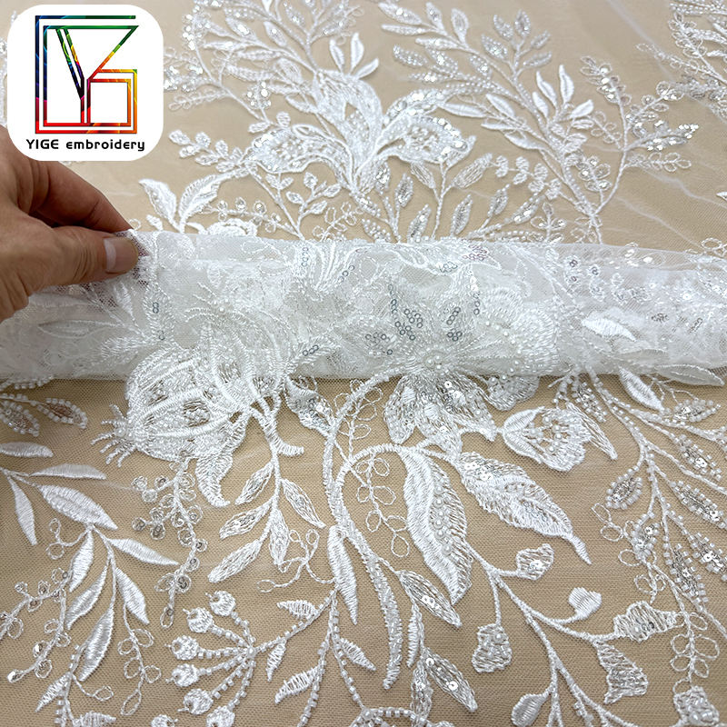 New Arrival African Lace Fabric Wholesale Sequin Lace Pearl Fabric ...