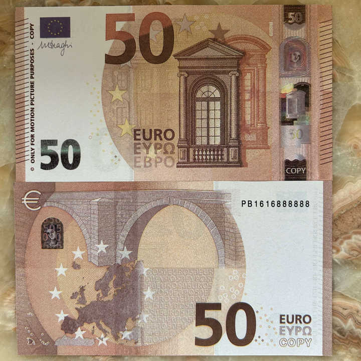50 EUR Realistic Prop Money Euro High Quality Full Print with Premium ...