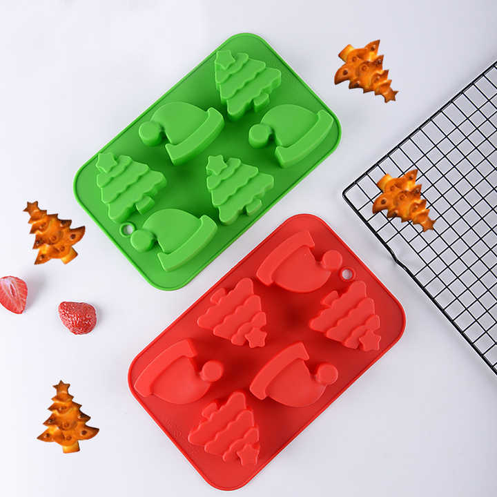 Christmas Tree Santa Claus Snowman Shaped Silicone Baking Mold for ...
