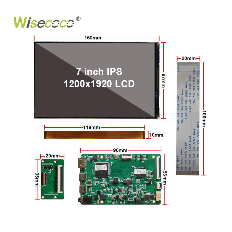 Factory 7 Inch 1920*1200 TFT LCD Screen LED Backlight MIPi Interface ...
