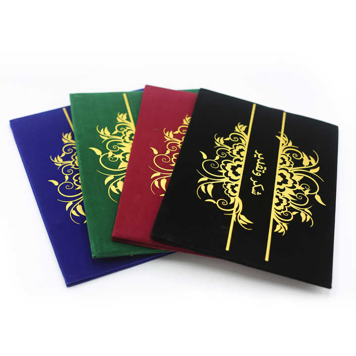 Custom A4 Red Velvet Certificate Holder Premium Gold Border Foil Stamp ...