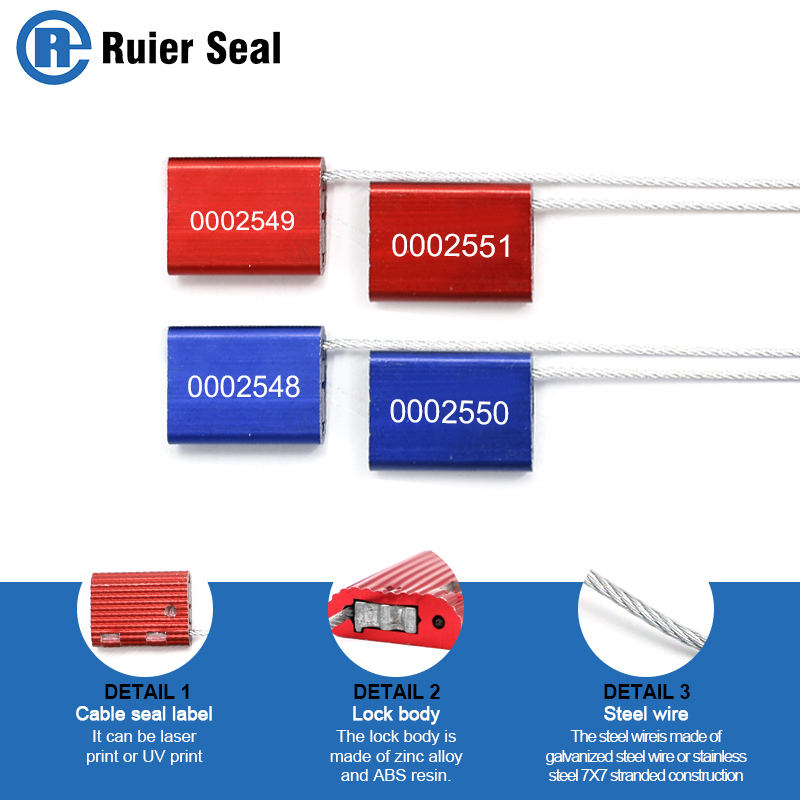 REC104 RUIER Aluminum Alloy & A3 Steel Wire Rope Adjustable Security ...
