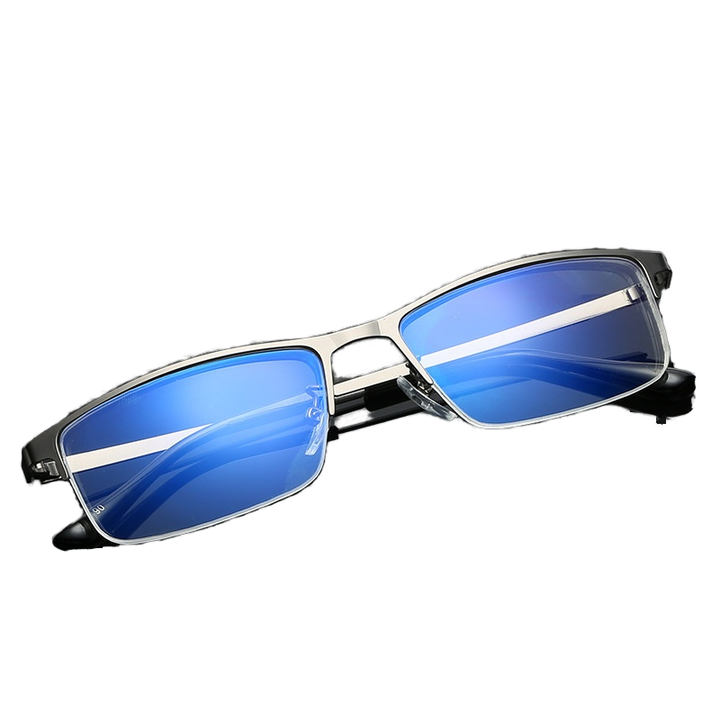 Men's Business New Style Metal Half-Frame Reading Glasses Anti-Blue ...