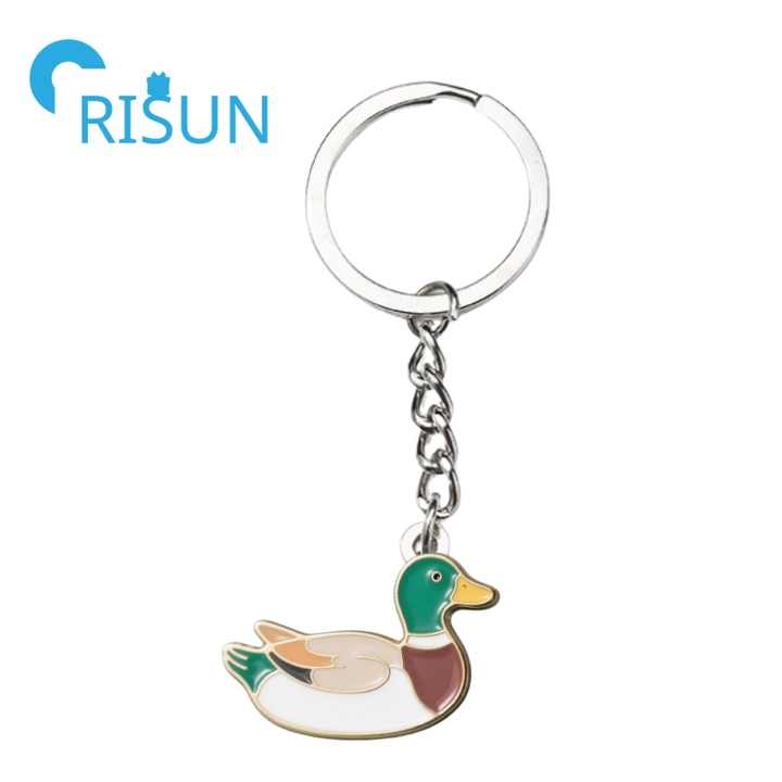 Factory Metal Zinc Alloy Soft Hard Enamel Mallard Duck Bird Key Chain ...