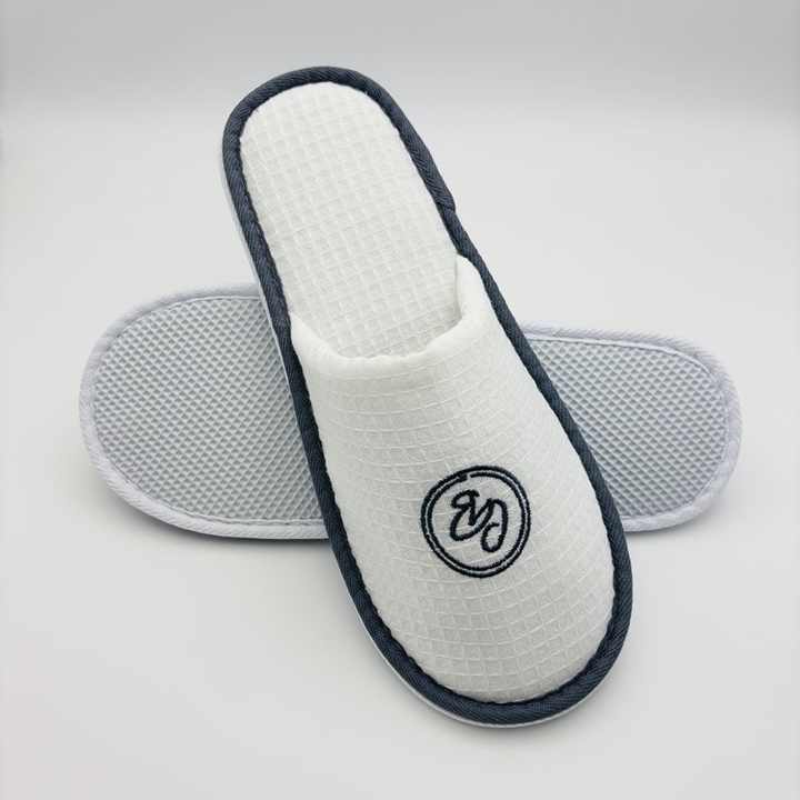Custom Logo Hotel Sleepers Disposable Waffle Fabric with Organza Bag ...