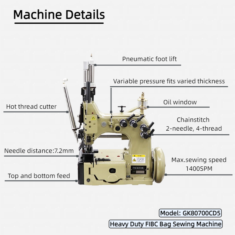 Big Bag Sewing Machine 80700 with Automatic Thread Cutter and Pneumatic ...