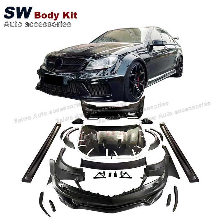 Fiberglass Wide Body Kit For Mercedes Benz C-class W204 C63 C200 C300 ...