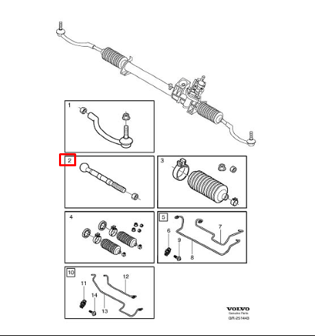Premium replacement inner tie rod end OE 274353 Volvo car tie rod end ...
