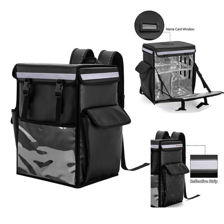 Insulated Food Delivery Backpack with 2 Side Support Boards 3 Inner ...