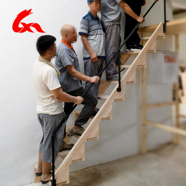Escalier pliant en bois de chêne sûr et stable avec main courante ...