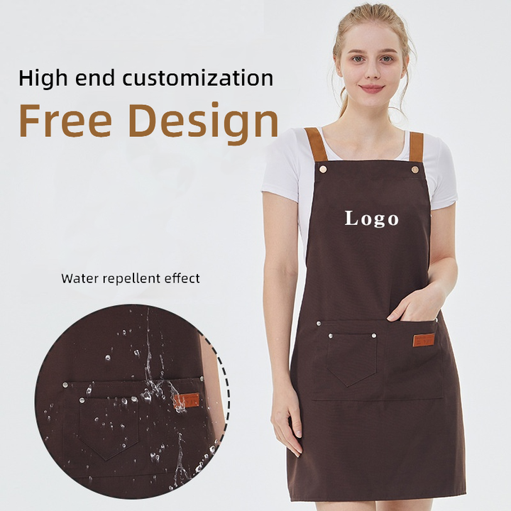 Custom Kitchen Logo Apron Garden Bakery Hotel Staff Waterproof Fabric ...