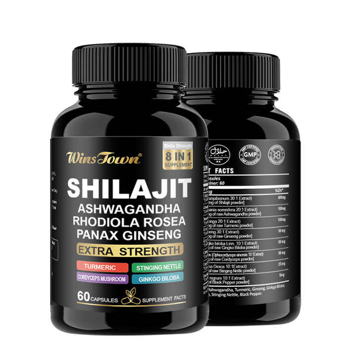 Wins Town Shilajit Herbal Extract Capsules Wild Food Ashwagandha ...