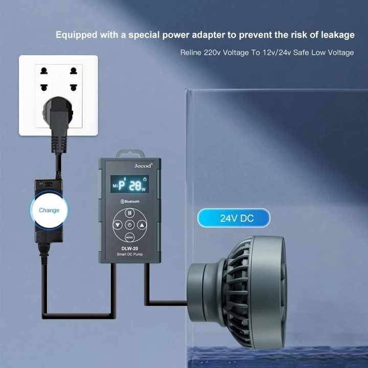 Jebao Smart Bluetooth Aquarium Wave Maker Pump Dlw Series App-Controlled Fish Tank Saltwater ...