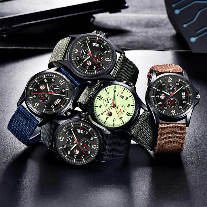 Wholesale Quality Wristwatches Green Sport Fabric Nylon Strap Mens ...