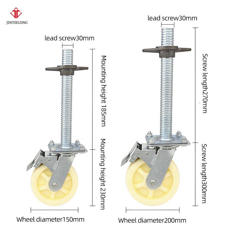 Portable Adjustable Metal Caster Wheel for Mobile Scaffolding Layer ...