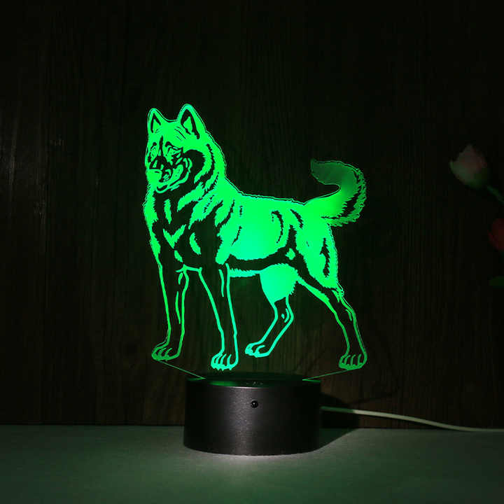 Led Creative Wolf Acrylic Lamp Acrylic Board Decoration Gift Box 3D ...