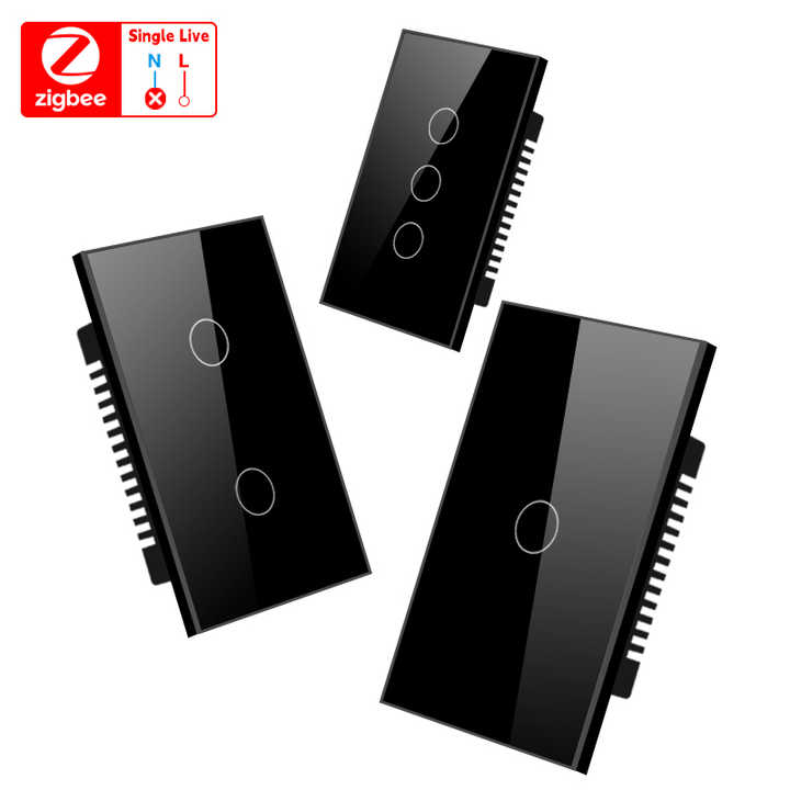 Tuya Smart Home Electric Wall Switch Tempered Glass Touch Switch No ...