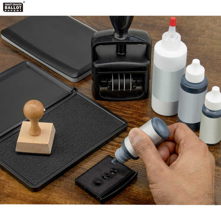 Set of Plastic Stamp Pad Ink Refill for Student Writing Applications ...
